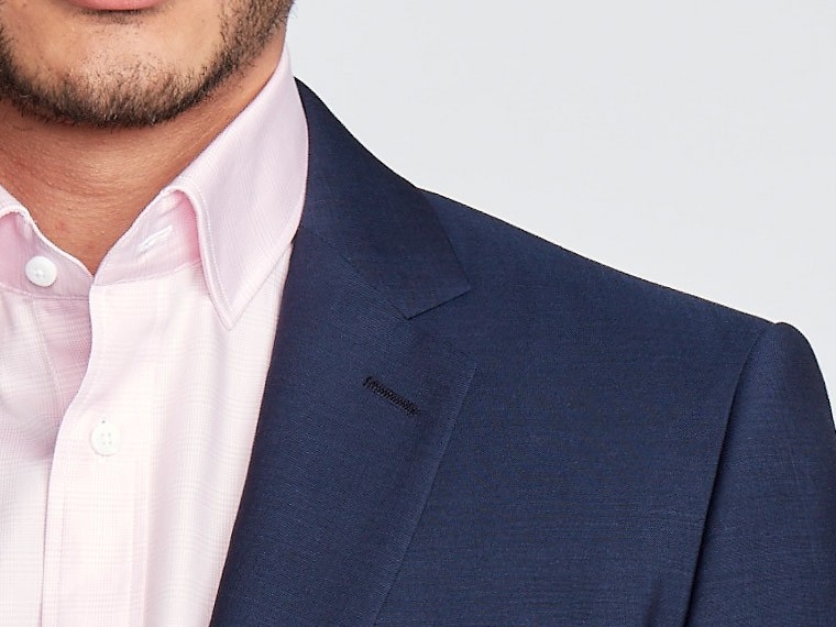Men's Custom Suits - Hamilton Sharkskin Blue Suit | INDOCHINO